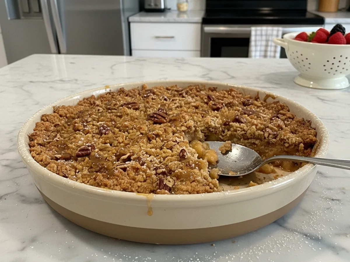 Rustic Warm Apple Pecan Crisp with Maple Crunch - Recipedly